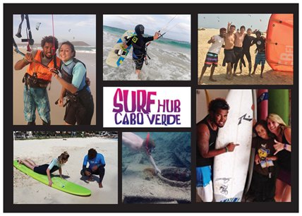Kite and windsurfing watersports sports on Sal the Cape Verde islands.